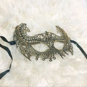 Accessories | Gold Masquerade Mask Fancy Costume Party Mask | Poshmark